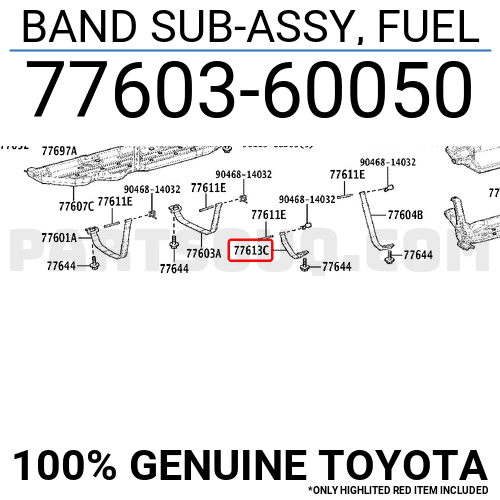 BAND SUB-ASSY, FUEL 7760360050 | Toyota Parts | PartSouq