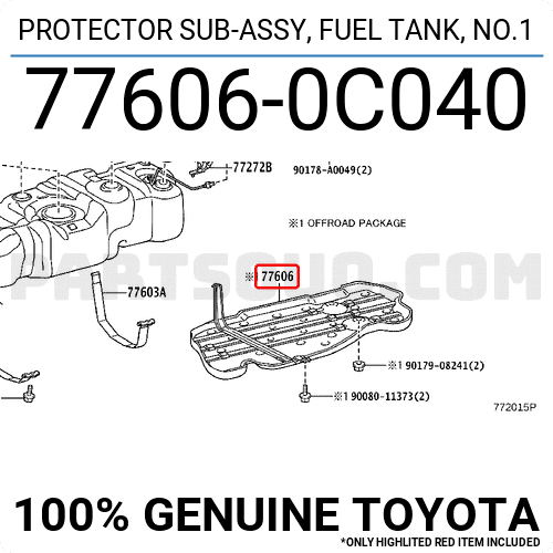 PROTECTOR SUB-ASSY, FUEL TANK, NO.1 776060C040 | Toyota Parts | PartSouq