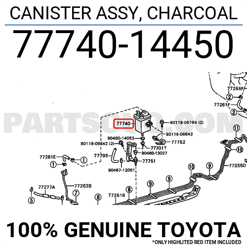 CANISTER ASSY, CHARCOAL 7774014450 | Toyota Parts | PartSouq