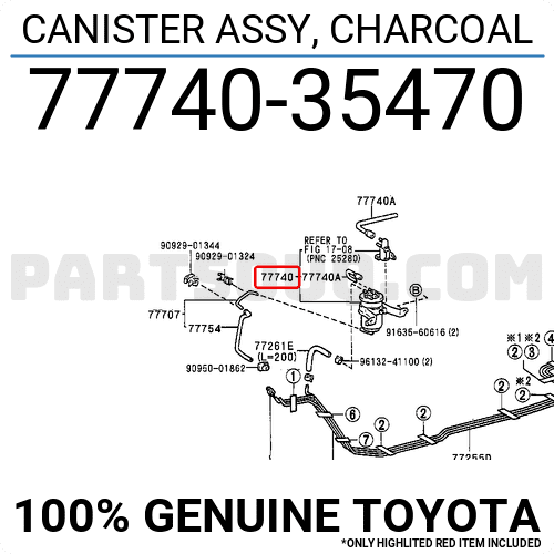CANISTER ASSY, CHARCOAL 7774035470 | Toyota Parts | PartSouq