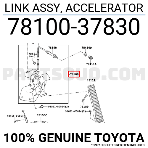 LINK ASSY, ACCELERATOR 7810037830 | Toyota Parts | PartSouq