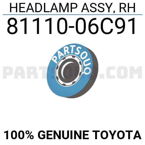 HEADLAMP ASSY, RH 8111006C91 | Toyota Parts | PartSouq