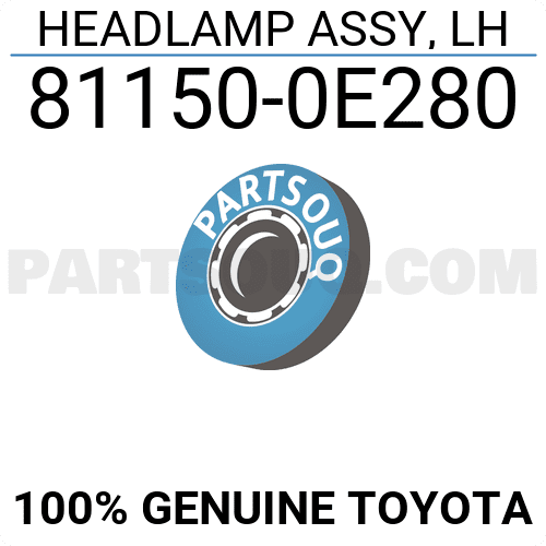 HEADLAMP ASSY, LH 811500E280 | Toyota Parts | PartSouq