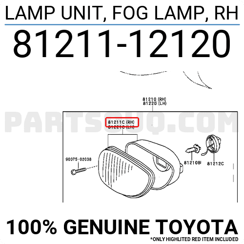 LAMP UNIT, FOG LAMP, RH 8121112120 | Toyota Parts | PartSouq