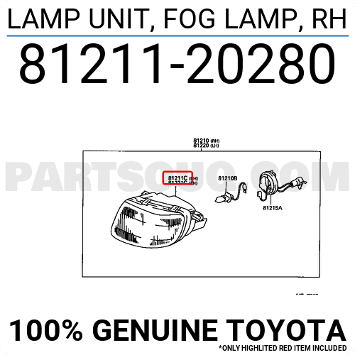 LAMP UNIT, FOG LAMP, RH 8121120280 | Toyota Parts | PartSouq