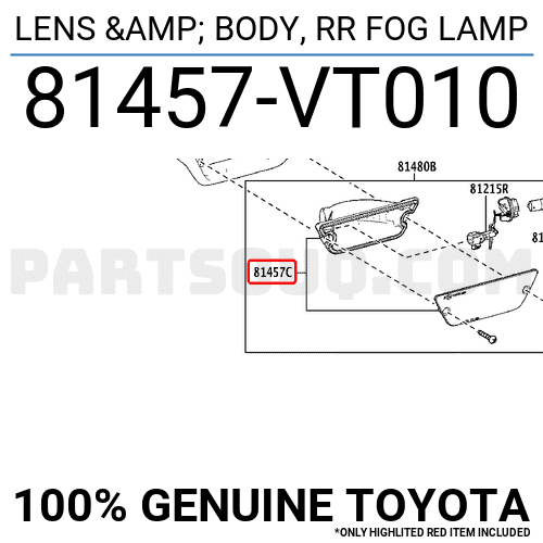 LENS & BODY, RR FOG LAMP 81457VT010 | Toyota Parts | PartSouq