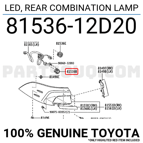 LED, REAR COMBINATION LAMP 8153612D20 | Toyota Parts | PartSouq