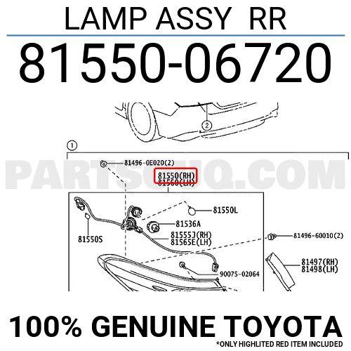 LAMP ASSY RR 8155006720 | Toyota Parts | PartSouq