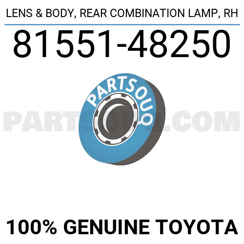 LENS & BODY, REAR COMBINATION LAMP, RH 8155148250 | Toyota Parts | PartSouq