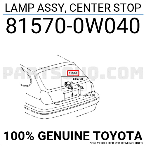 LAMP ASSY, CENTER STOP 815700W040 | Toyota Parts | PartSouq