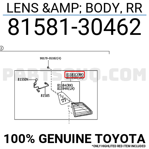 LENS & BODY, RR 8158130462 | Toyota Parts | PartSouq