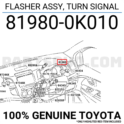 FLASHER ASSY, TURN SIGNAL 819800K010 | Toyota Parts | PartSouq