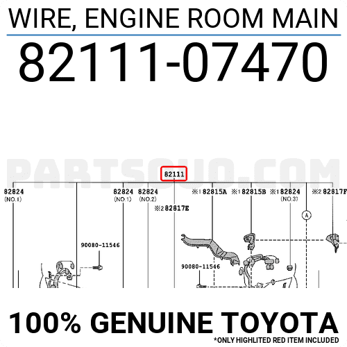 WIRE, ENGINE ROOM MAIN 8211107470 | Toyota Parts | PartSouq