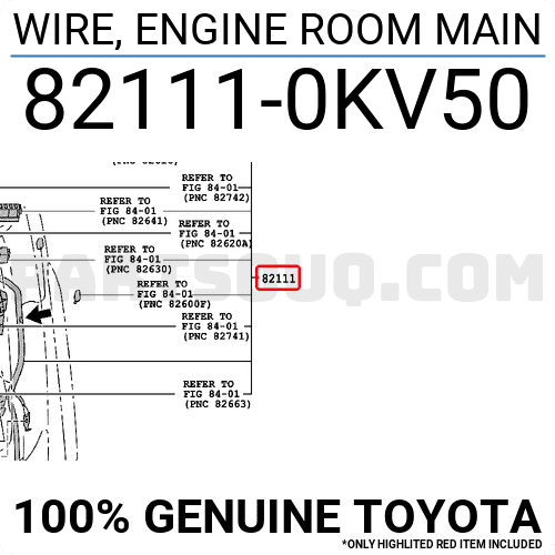 WIRE, ENGINE ROOM MAIN 821110KV50 | Toyota Parts | PartSouq