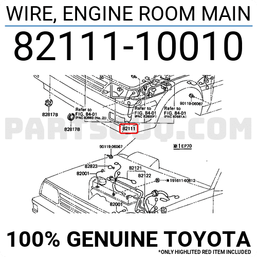 WIRE, ENGINE ROOM MAIN 8211110010 | Toyota Parts | PartSouq