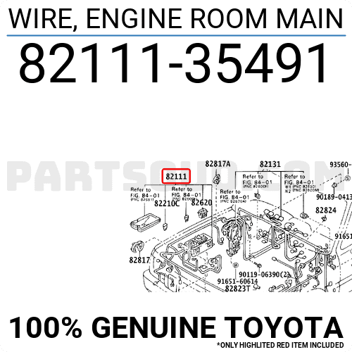 WIRE, ENGINE ROOM MAIN 8211135491 | Toyota Parts | PartSouq