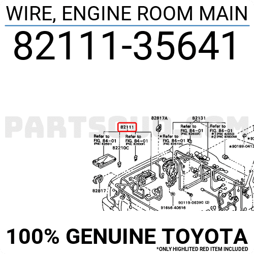 WIRE, ENGINE ROOM MAIN 8211135641 | Toyota Parts | PartSouq