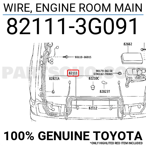 WIRE, ENGINE ROOM MAIN 821113G091 | Toyota Parts | PartSouq