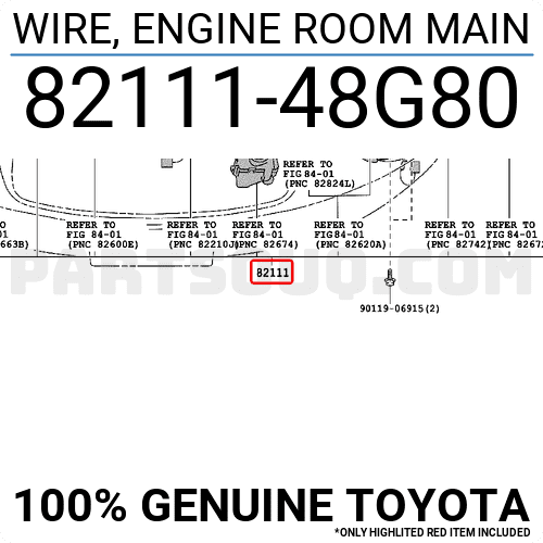 WIRE, ENGINE ROOM MAIN 8211148G80 | Toyota Parts | PartSouq