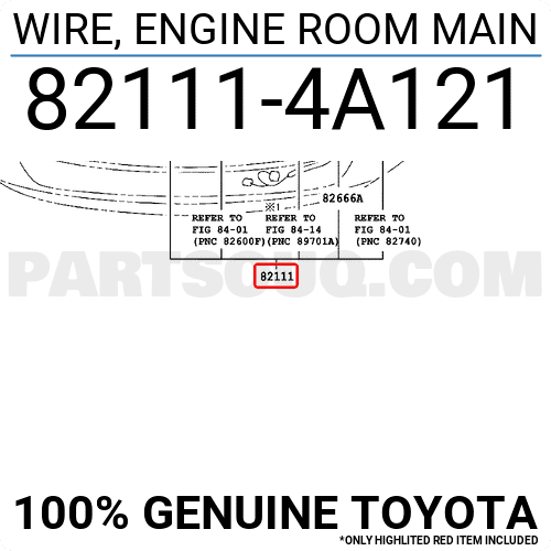 WIRE, ENGINE ROOM MAIN 821114A121 | Toyota Parts | PartSouq