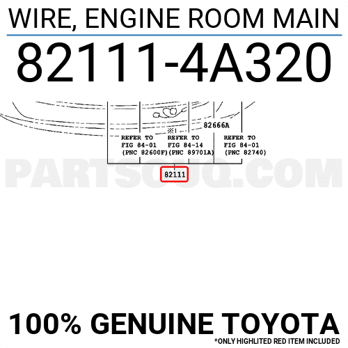 WIRE, ENGINE ROOM MAIN 821114A320 | Toyota Parts | PartSouq