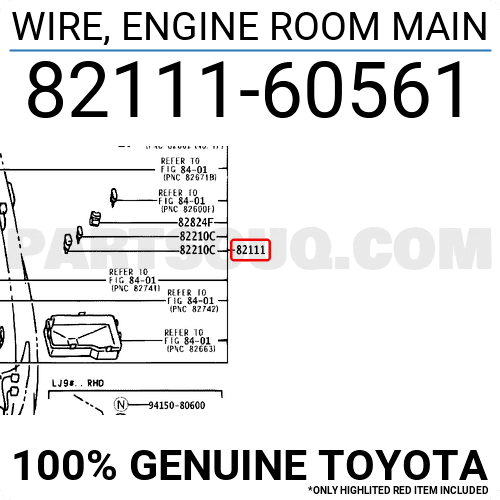 WIRE, ENGINE ROOM MAIN 8211160561 | Toyota Parts | PartSouq