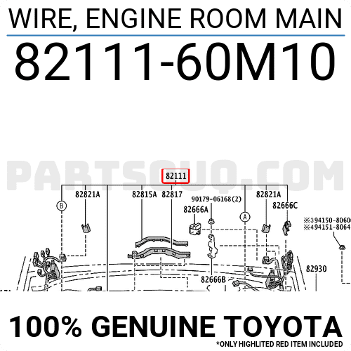 WIRE, ENGINE ROOM MAIN 8211160M10 | Toyota Parts | PartSouq