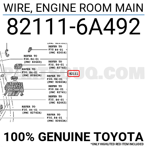WIRE, ENGINE ROOM MAIN 821116A492 | Toyota Parts | PartSouq