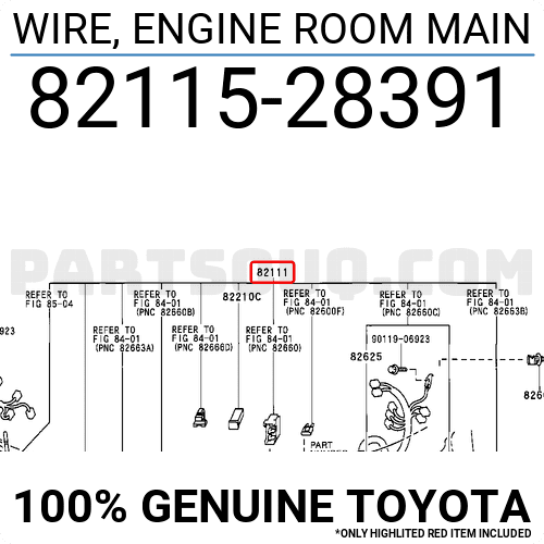 WIRE, ENGINE ROOM MAIN 8211528391 | Toyota Parts | PartSouq