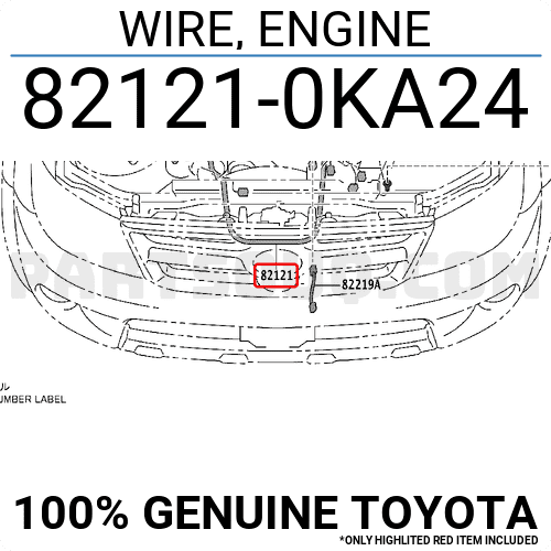 WIRE, ENGINE 821210KA24 | Toyota Parts | PartSouq