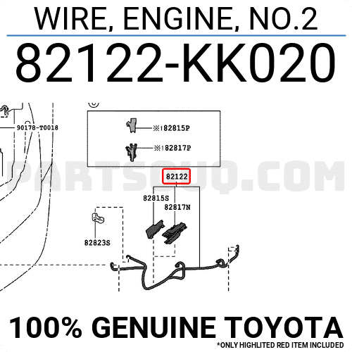 WIRE, ENGINE, NO.2 82122KK020 | Toyota Parts | PartSouq