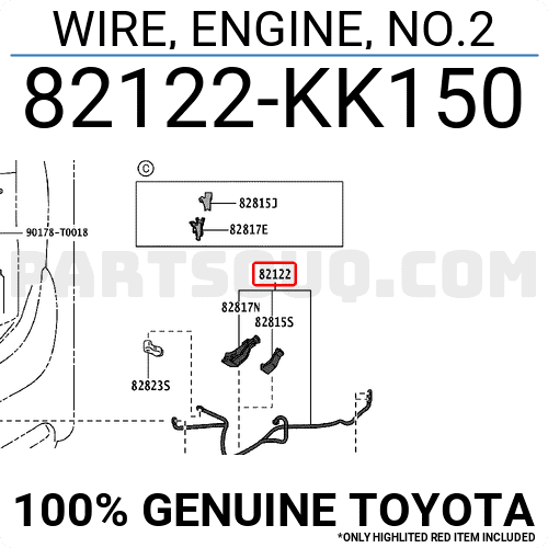 WIRE, ENGINE, NO.2 82122KK150 | Toyota Parts | PartSouq