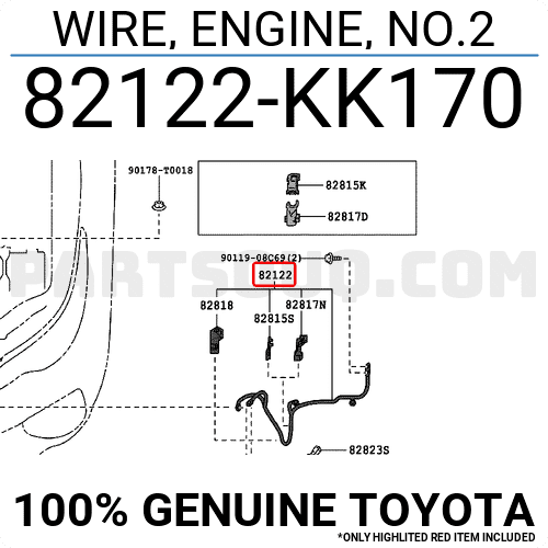WIRE, ENGINE, NO.2 82122KK170 | Toyota Parts | PartSouq