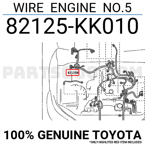 WIRE ENGINE NO.5 82125KK010 | Toyota Parts | PartSouq