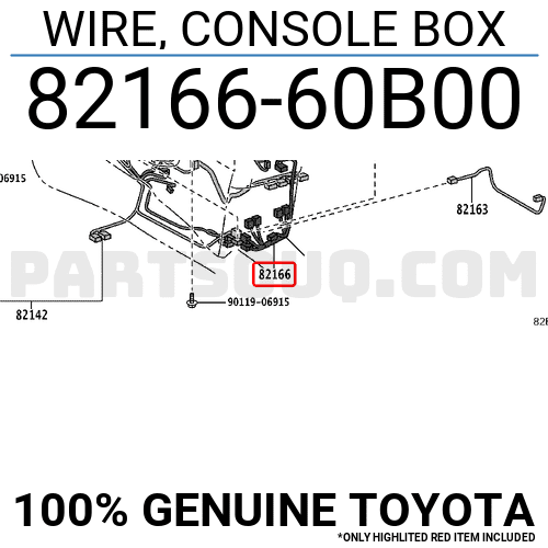 WIRE, CONSOLE BOX 8216660B00 | Toyota Parts | PartSouq