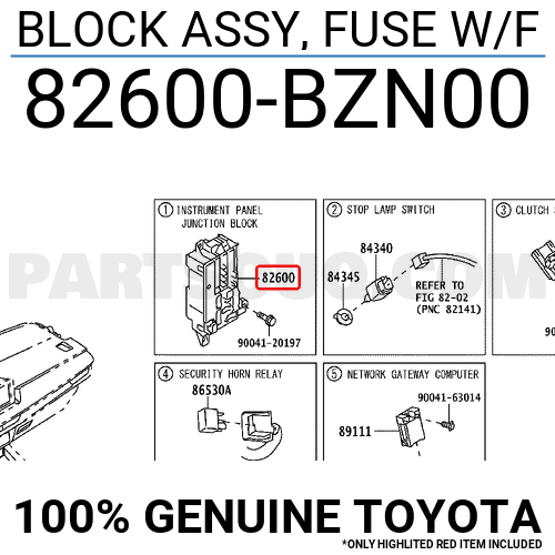 BLOCK ASSY, FUSE W/F 82600BZN00 | Toyota Parts | PartSouq