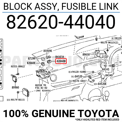 BLOCK ASSY, FUSIBLE LINK 8262044040 | Toyota Parts | PartSouq