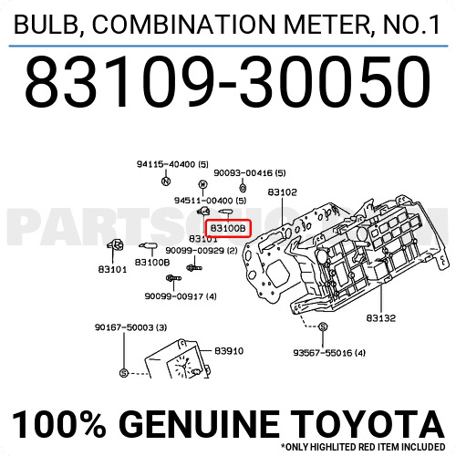 BULB, COMBINATION METER, NO.1 8310930050 | Toyota Parts | PartSouq