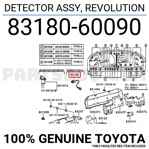 DETECTOR ASSY, REVOLUTION 8318060090 | Toyota Parts | PartSouq