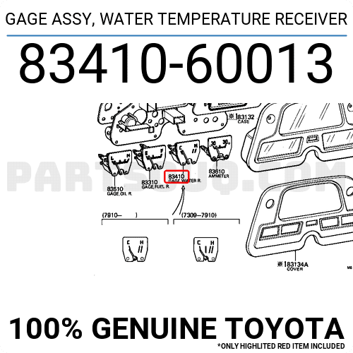 GAGE ASSY, WATER TEMPERATURE RECEIVER 8341060013 | Toyota Parts | PartSouq