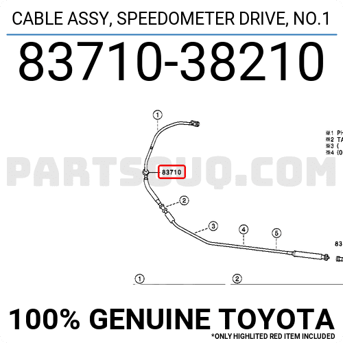 CABLE ASSY, SPEEDOMETER DRIVE, NO.1 8371038210 | Toyota Parts | PartSouq