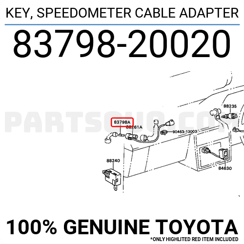 KEY, SPEEDOMETER CABLE ADAPTER 8379820020 | Toyota Parts | PartSouq
