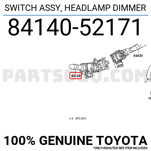 SWITCH ASSY, HEADLAMP DIMMER 8414052171 | Toyota Parts | PartSouq