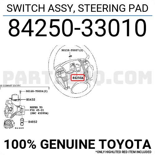 SWITCH ASSY, STEERING PAD 8425033010 | Toyota Parts | PartSouq
