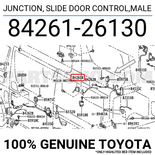 JUNCTION, SLIDE DOOR CONTROL,MALE 8426126130 | Toyota Parts | PartSouq