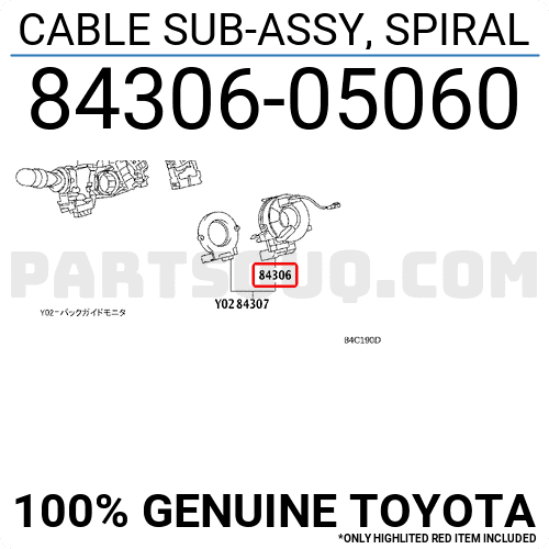 CABLE SUB-ASSY, SPIRAL 8430605060 | Toyota Parts | PartSouq
