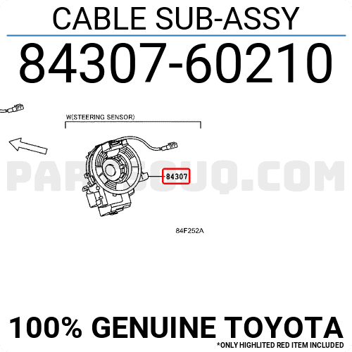 CABLE SUB-ASSY 8430760210 | Toyota Parts | PartSouq