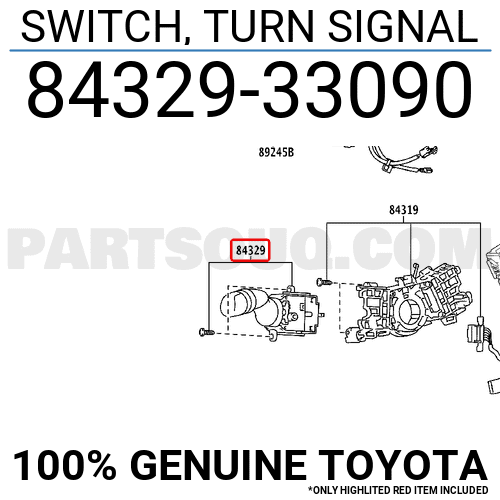 SWITCH, TURN SIGNAL 8432933090 | Toyota Parts | PartSouq