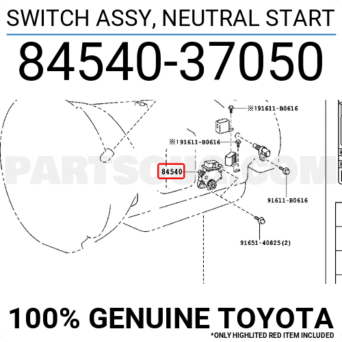 SWITCH ASSY, NEUTRAL START 8454037050 | Toyota Parts | PartSouq