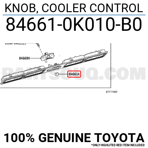 KNOB, COOLER CONTROL 846610K010B0 | Toyota Parts | PartSouq
